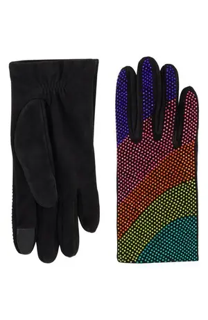 Kurt Geiger Crystal Wave Leather Gloves