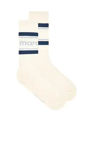 Isabel Marant Dona Socks - Ecru & Blue