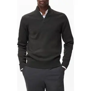 Mango Quarter Zip Thermoregulated Sweater - Dark Green