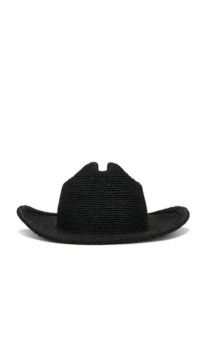 Lack Of Color Raffia Cowboy Hat - Noir
