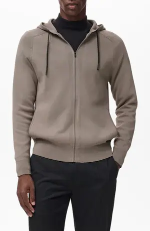 Mango Thermo-regulated Zip-up Hoodie - Medium Brown
