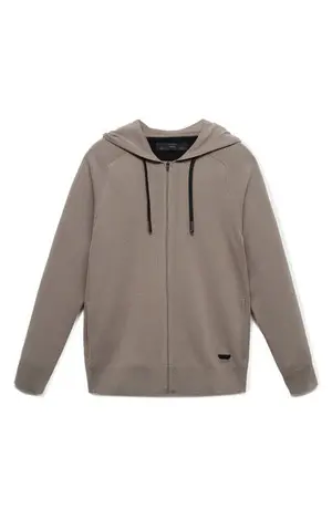 Mango Thermo-regulated Zip-up Hoodie - Medium Brown