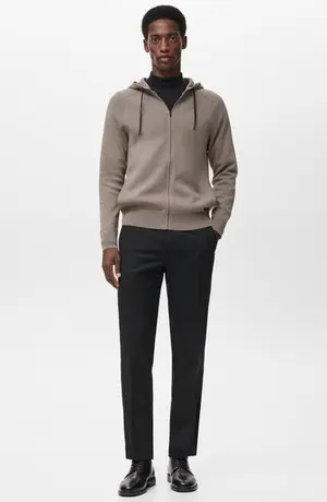 Mango Thermo-regulated Zip-up Hoodie - Medium Brown
