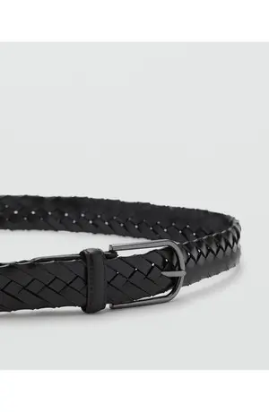 Mango Braided Leather Belt