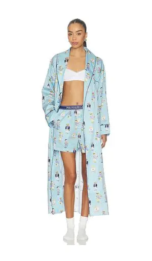 Polo Ralph Lauren Heritage Robe In Blue - Aqua Mist Bear