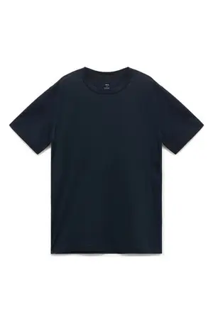 Mango Regular Fit Cotton Blend T-shirt - Navy