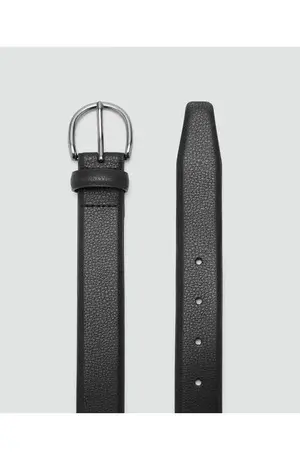 Mango Pebble Leather Belt