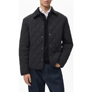 Mango Water Repellent Quilted Jacket - Black