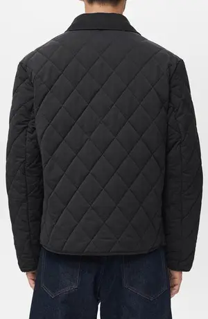 Mango Water Repellent Quilted Jacket - Black