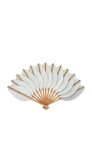 EVA VENTAI Large Palmette Leather Fan