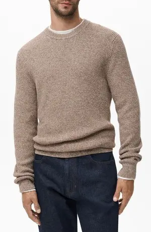 Mango Cotton Crewneck Sweater - Beige