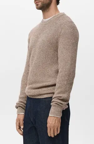 Mango Cotton Crewneck Sweater - Beige