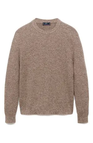 Mango Cotton Crewneck Sweater - Beige