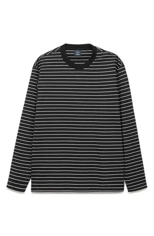 Mango Stripe Long Sleeve T-shirt - Black