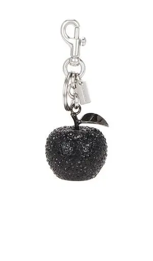 COACH Small Crystal Apple Bag Charm - Black