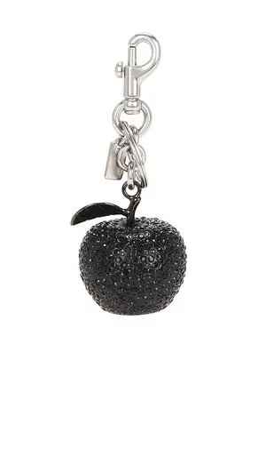 COACH Small Crystal Apple Bag Charm - Black
