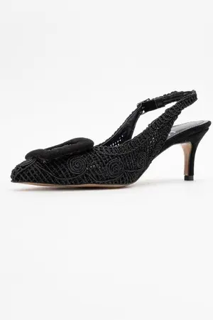 PROLOGUE SHOES Ensley Knitted Pointed Toe Pumps