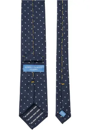 Robert Talbott Duvall Spot Grenadine Silk Necktie - Navy/lt Blue