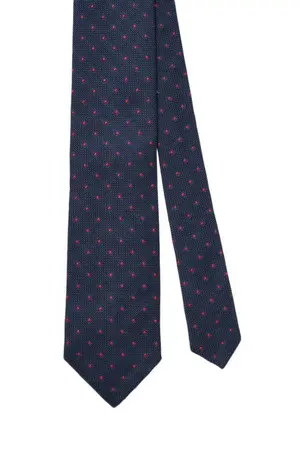 Robert Talbott Robert Talbott Duvall Spot Grenadine Silk Necktie Navy/red