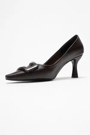 PROLOGUE SHOES Astra Buckle Pointed-toe Pumps - Brown