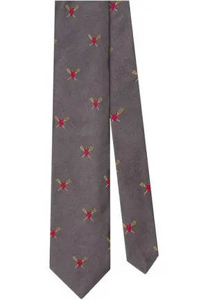 Robert Talbott Robert Talbott Devil And Pitchforks Necktie Gray