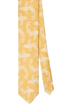 Robert Talbott Robert Talbott Koi Fish Jacquard Necktie Gold