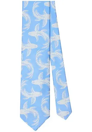 Robert Talbott Robert Talbott Koi Fish Jacquard Necktie Light Blue