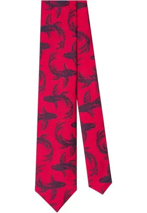 Robert Talbott Koi Fish Jacquard Necktie - Red