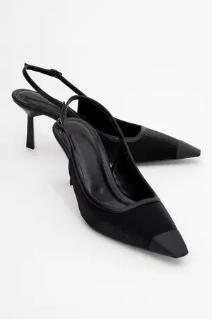 PROLOGUE SHOES Alive Satin Slingback Pumps - Black Satin