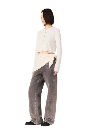 Maje Jeweled Bow-button Cardigan - Ecru