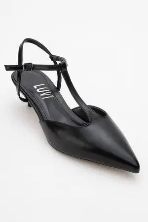 PROLOGUE SHOES Asher Pointed Toe Slingback Pump Black