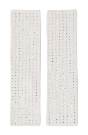 Maje Wool And Rhinestone Mittens - Ecru