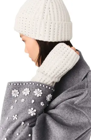 Maje Wool And Rhinestone Mittens