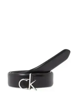 Calvin Klein Logo-buckle Leather Belt - Black