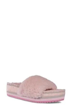 FLEKS Cito Shearling Slide Sandal - Peony