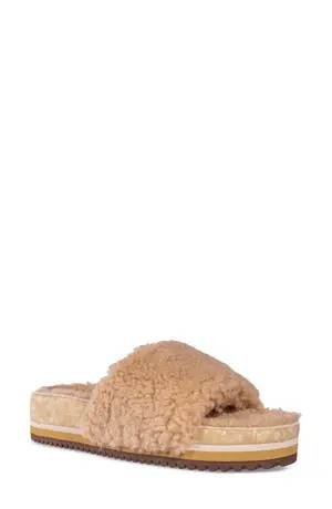 FLEKS Cito Shearling Slide Sandal - Sand