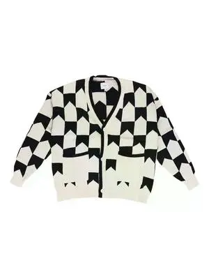 Rhude Checkered Cardigan - White