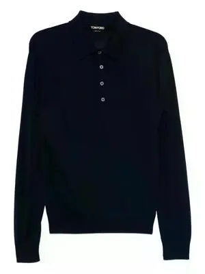 TOM FORD Wool Polo Shirt - Blue