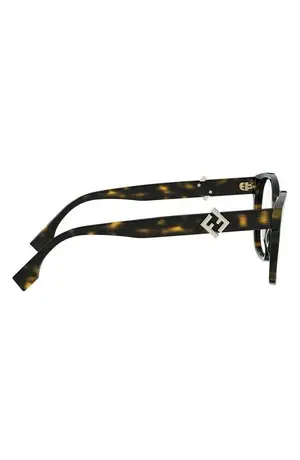Fendi Ff Diamonds 52mm Square Optical Glasses