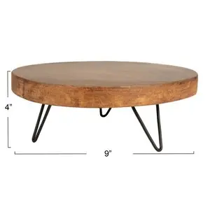 STORIED HOME Decorative Paulownia Wood Pedestal