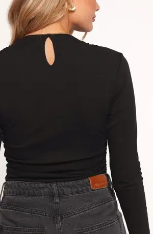 PETAL & PUP Nissa Long Sleeve Top - Black