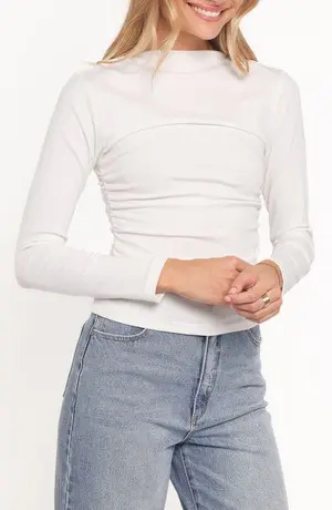 PETAL & PUP Nissa Long Sleeve Top - White