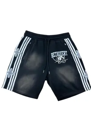 RETROVERT Star Track Shorts - Black