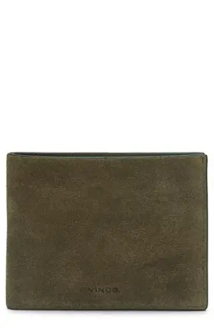 Vince Suede Bifold Wallet - Driver Green