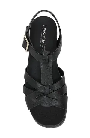 LIFESTRIDE Platform Wedge Sandals - Black