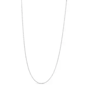 HAUS OF BRILLIANCE 925 Sterling Silver 0.7mm Ball Bead Chain Necklace - White