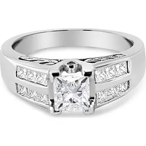 HAUS OF BRILLIANCE 14k Gold 1 1/4 Cttw Princess Cut Diamond Ring - White
