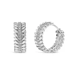 HAUS OF BRILLIANCE 14k Gold 1/4 Cttw Lab Grown Diamond Hoop Earrings - White