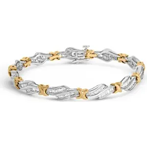 HAUS OF BRILLIANCE 10k Gold 2.00 Cttw Diamond Weave Link Bracelet - Yellow