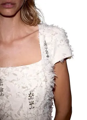 Mint Velvet Embellished Jacquard Midi Dress